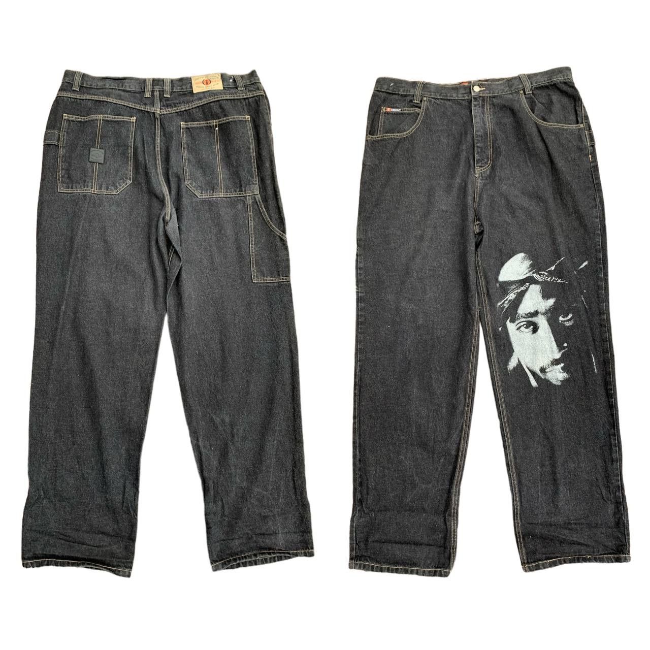 Vintage Rare Vintage Makaveli Tupac 2Pac Rap Printed Denim Jeans | Grailed