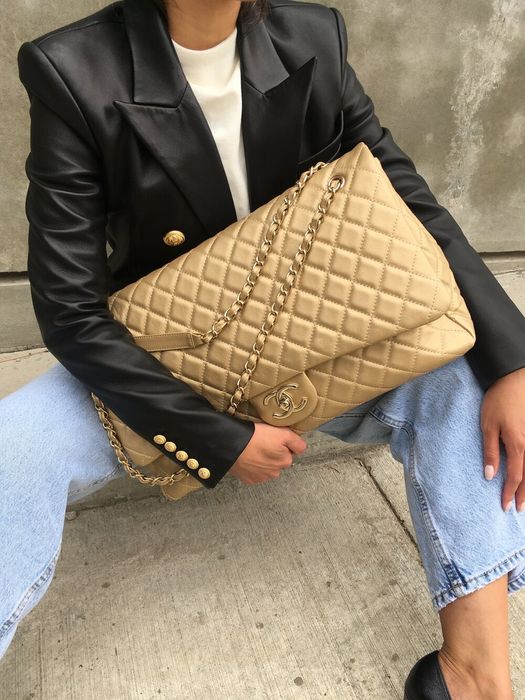 Chanel Chanel XXL Airline Flap Bag in Gold | Grailed