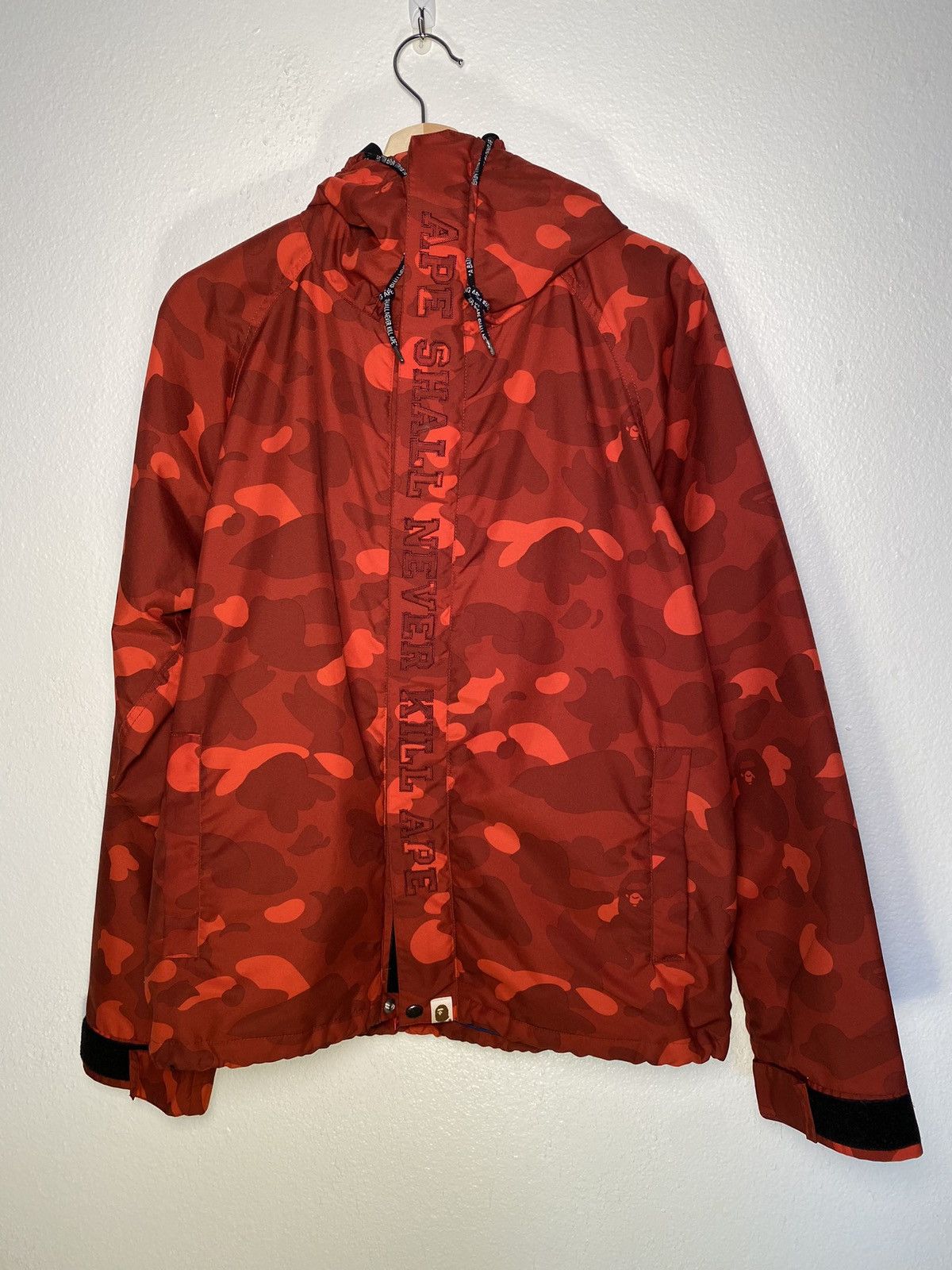 Bape Bape Red Camo Rain Jacket | Grailed