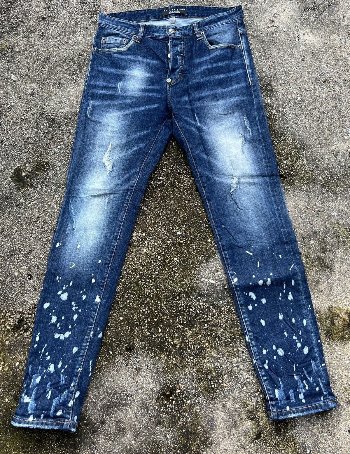Philipp Plein Philipp Plein Homme Denim Distress Design Paint | Grailed