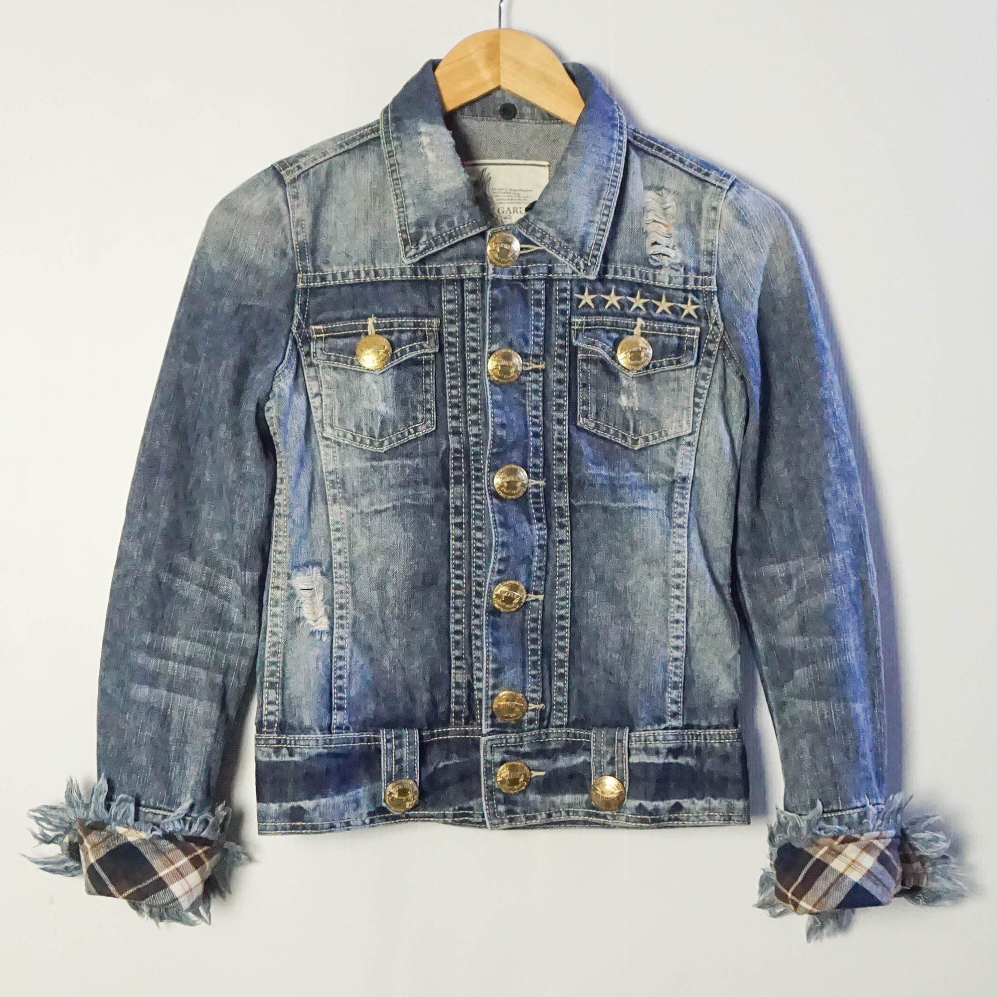 Denim Jacket × Distressed Denim × Japanese Brand GARULA Ripped ...