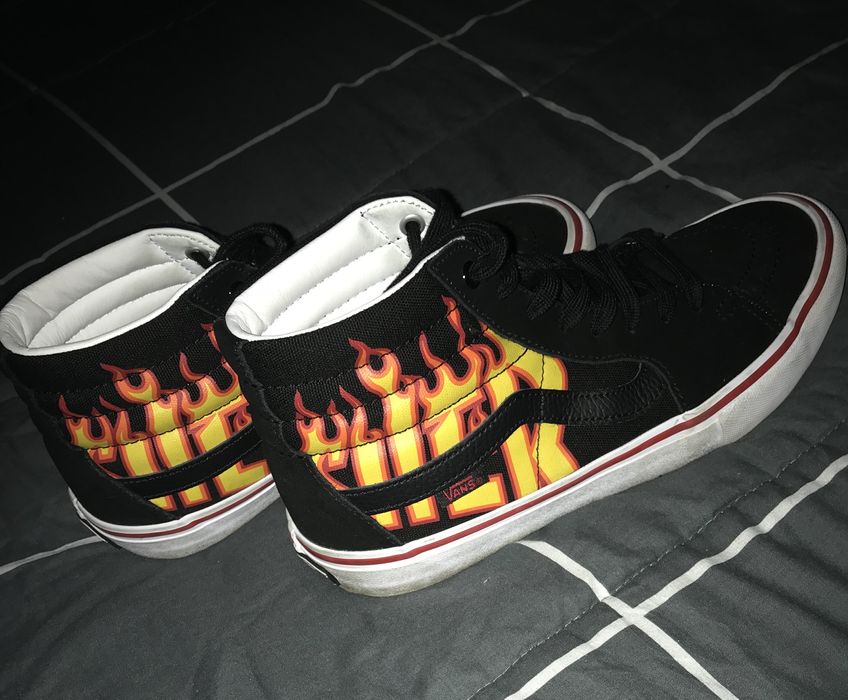 Vans Thrasher x Vans High Tops [Flame Logo] (2017 Collab) | Grailed