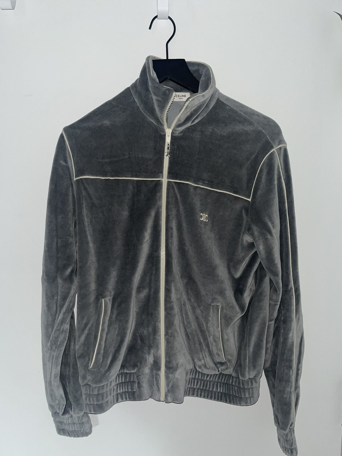 Celine Celine grey velvet track jacket | Grailed