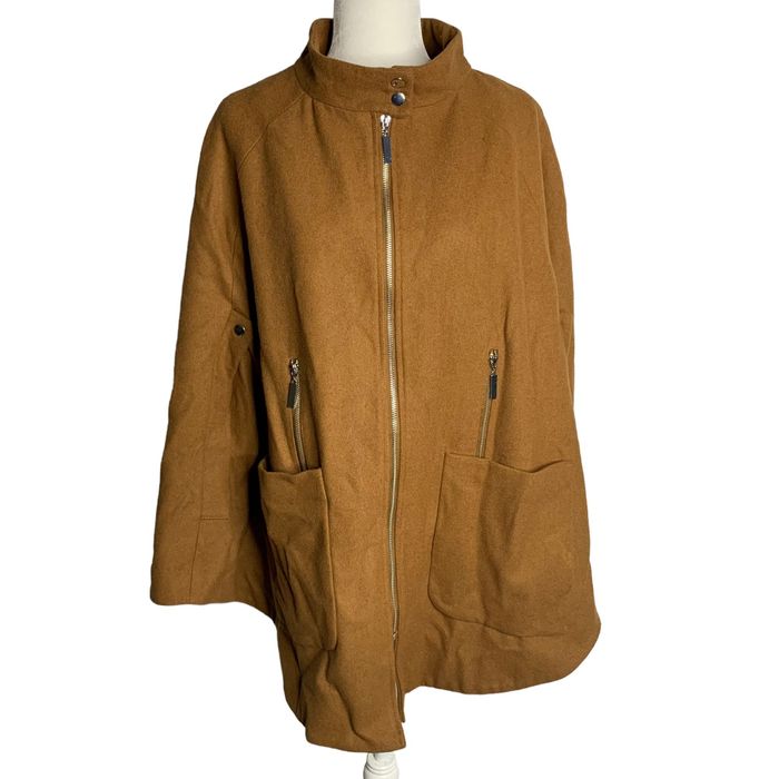 Other Kate And Mallory Wool Blend Cape 1xl Brown Fully Lined Pockets