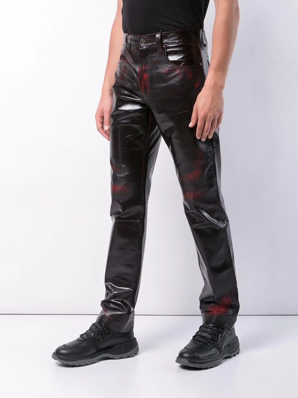Martine Rose Martine Rose Blood Red Leather pants | Grailed