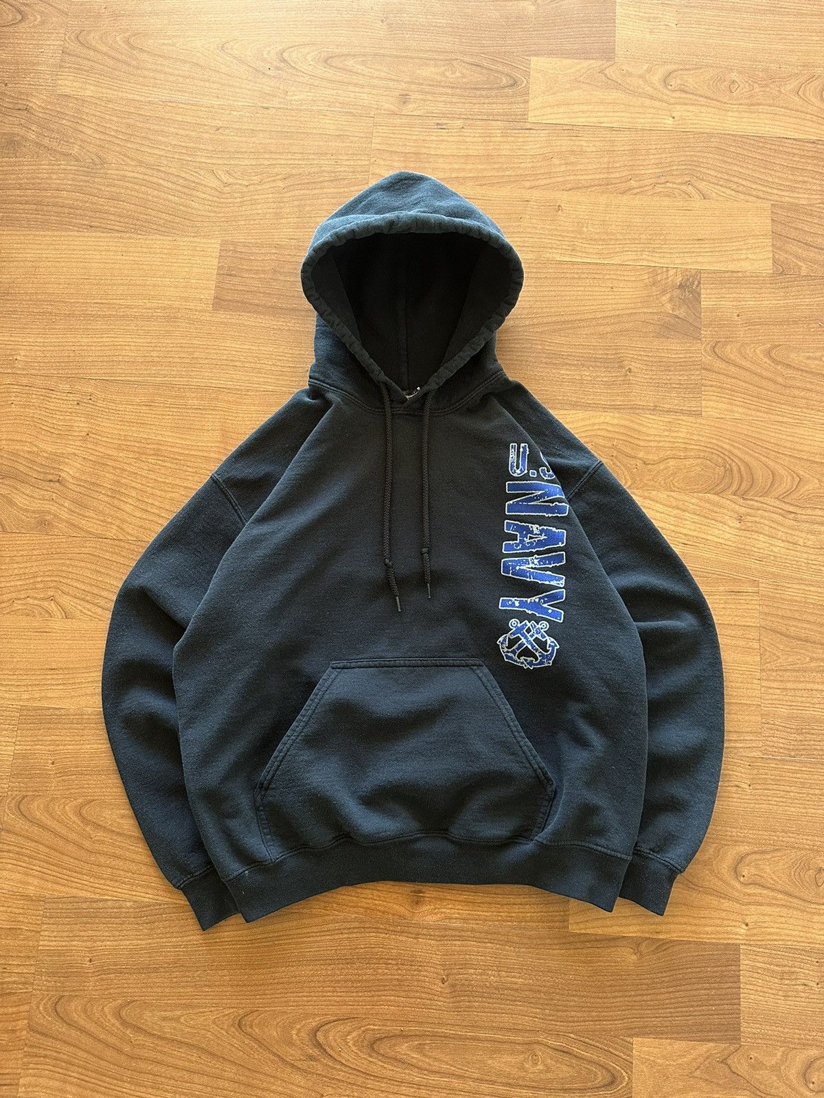 Vintage 2000s Vintage US Navy Military Boxy Hoodie Black Army USMC ...