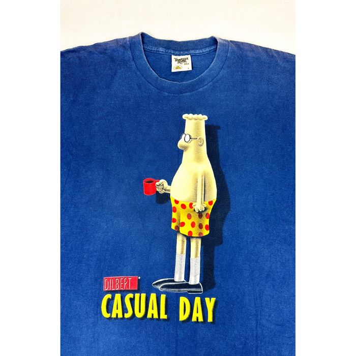 Vintage Vintage 90s Dilbert Casual Day T-Shirt Large Blue Cartoon | Grailed