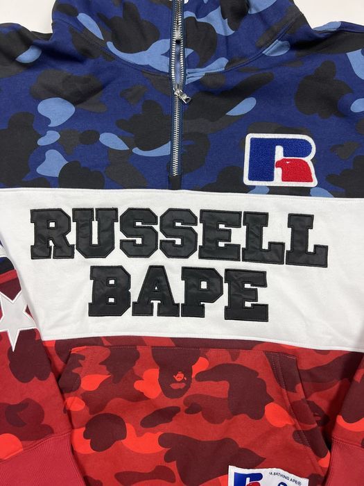 Bape Bape x Russell Half Zip Hoodie | Grailed