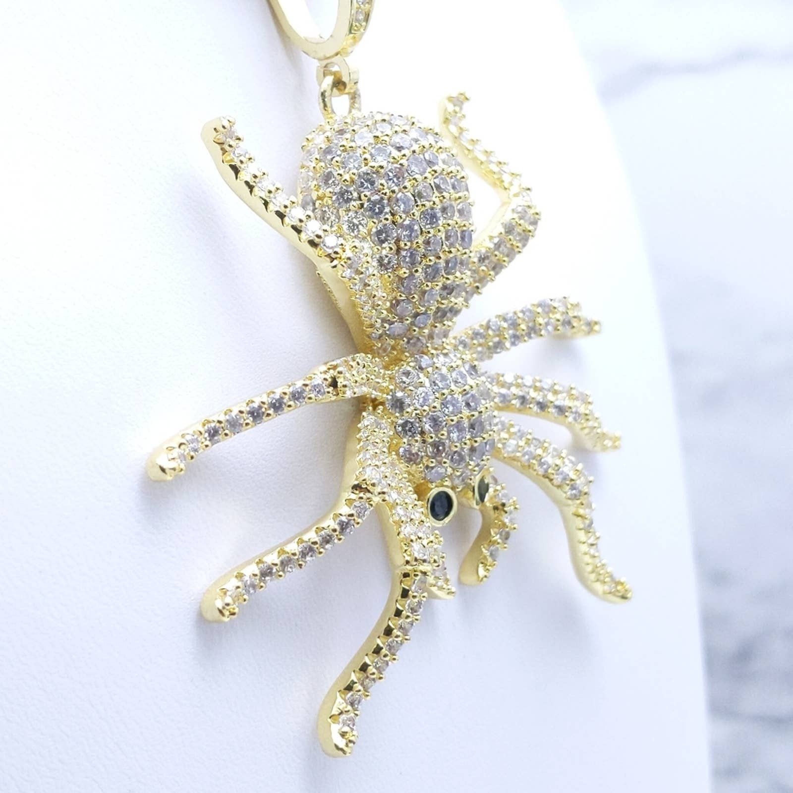 Custom 14K Gold Finish Spider + 20" Rope Chain | Grailed