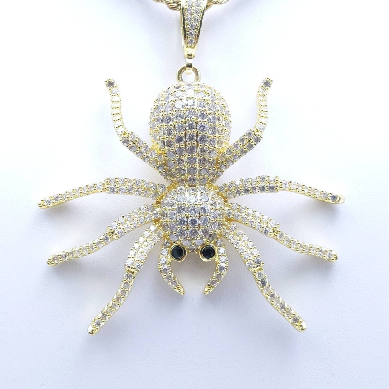 Custom 14K Gold Finish Spider + 20" Rope Chain | Grailed