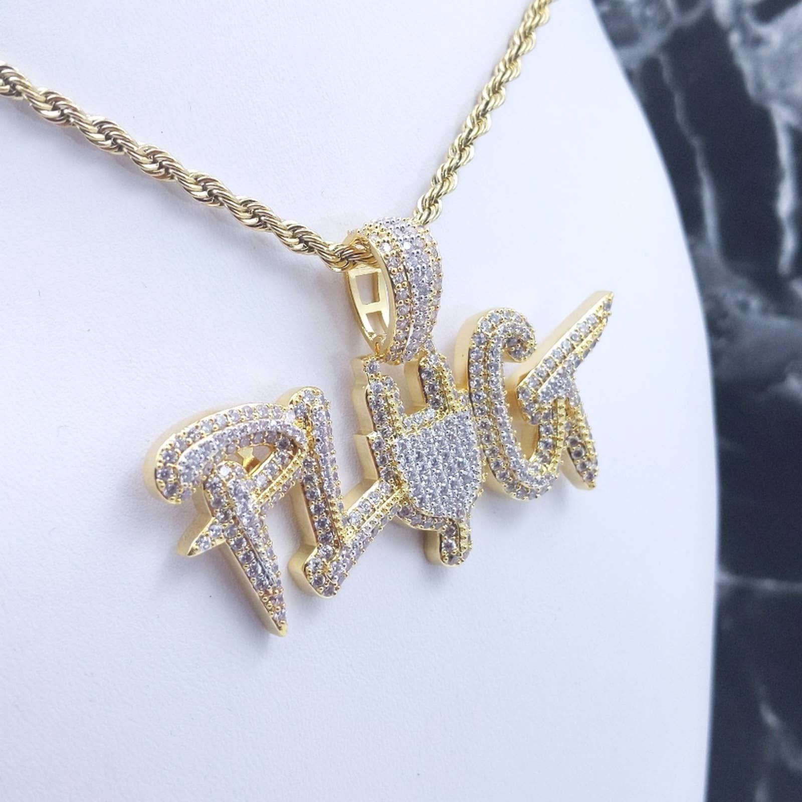 Custom 24" Rope Chain & 14K Gold Finish Plug Pendant | Grailed