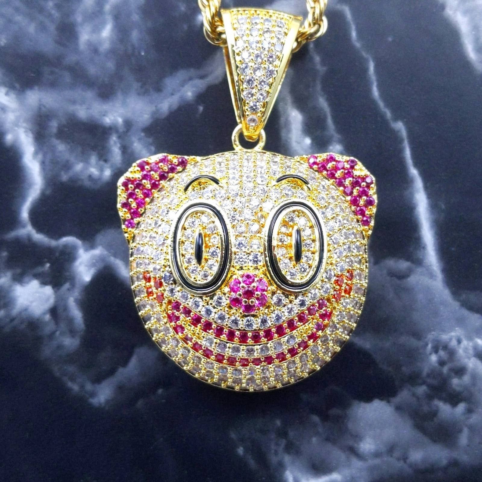 Custom 20"Rope Chain + 14K Gold Finish Clown Emoji | Grailed