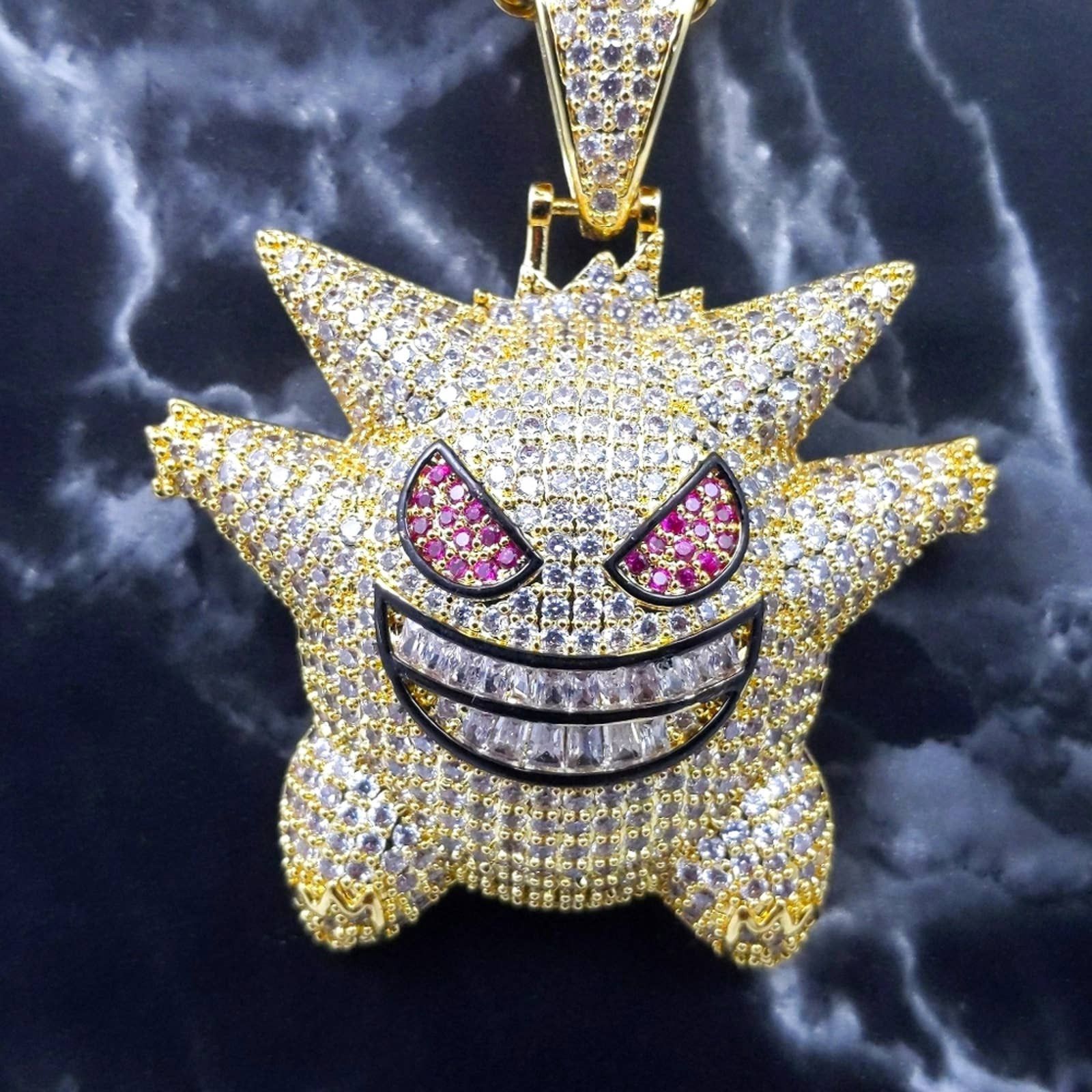 Custom 20"Rope Chain + 14K Gold Finish Gengar Pendant | Grailed
