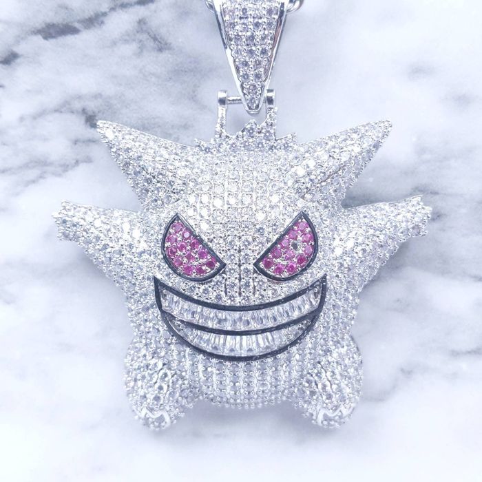 Custom 20"Rope Chain + Silver Finish Gengar Pendant | Grailed