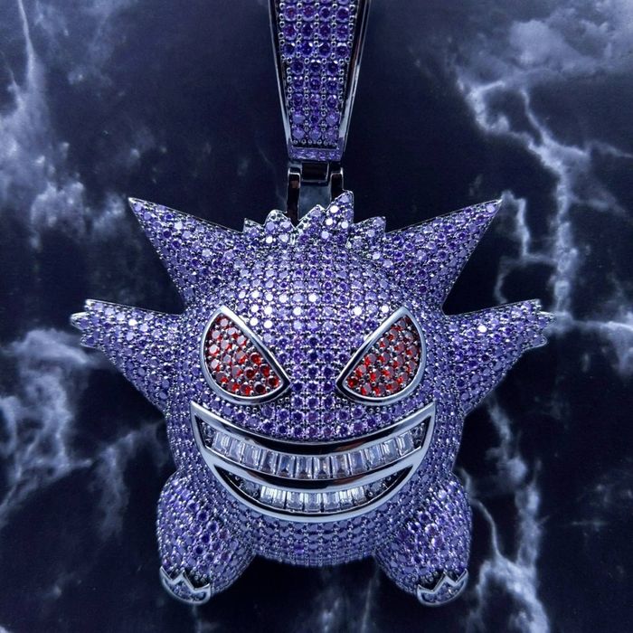 Custom 23"Cuban Chain + Large Gun Finish Purple Gengar | Grailed
