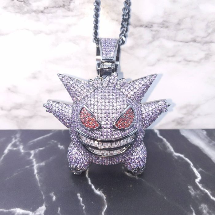 Custom 23"Cuban Chain + Large Gun Finish Purple Gengar | Grailed