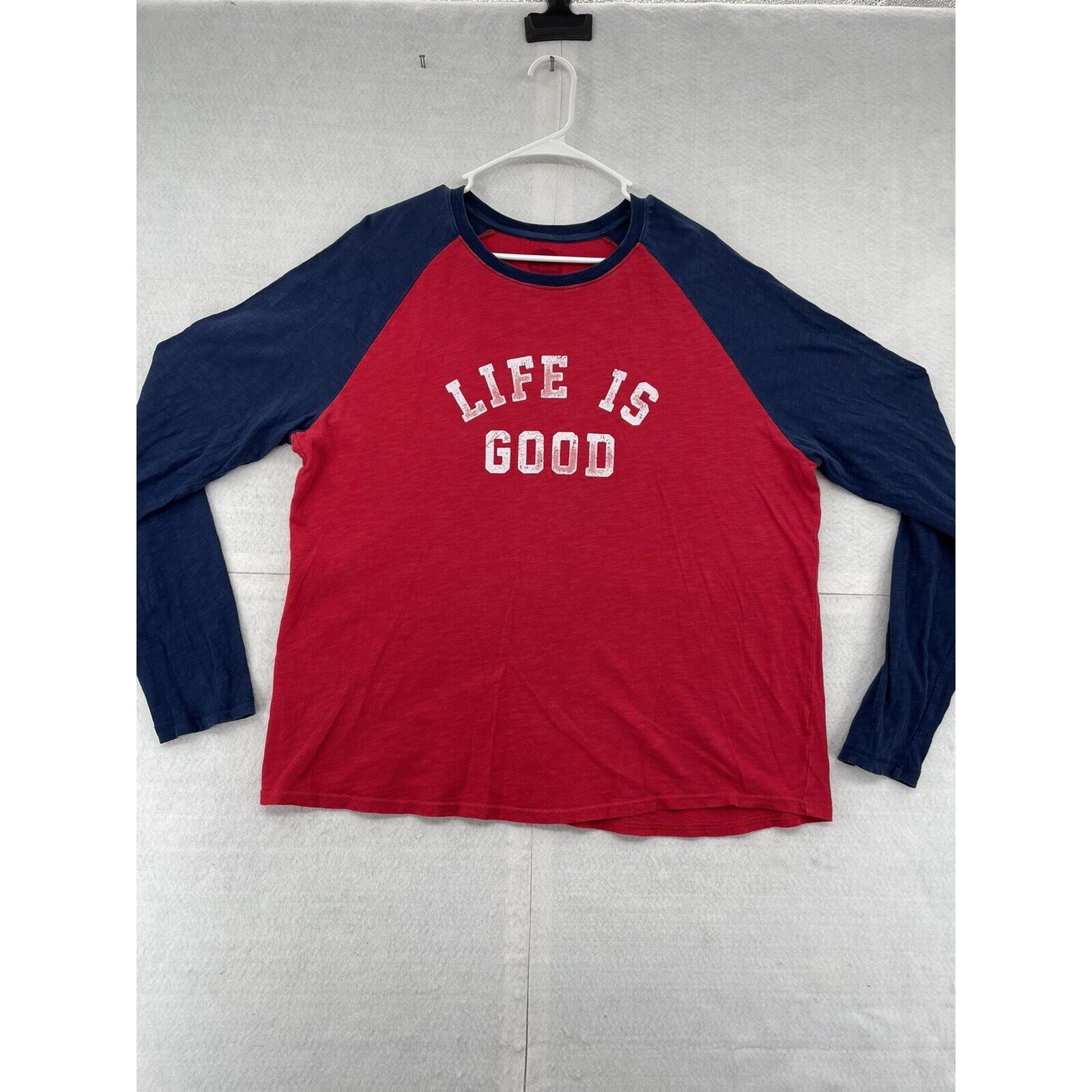 Life Is Good Life is Good Shirt Adult Large Red Blue Long Sleeve ...