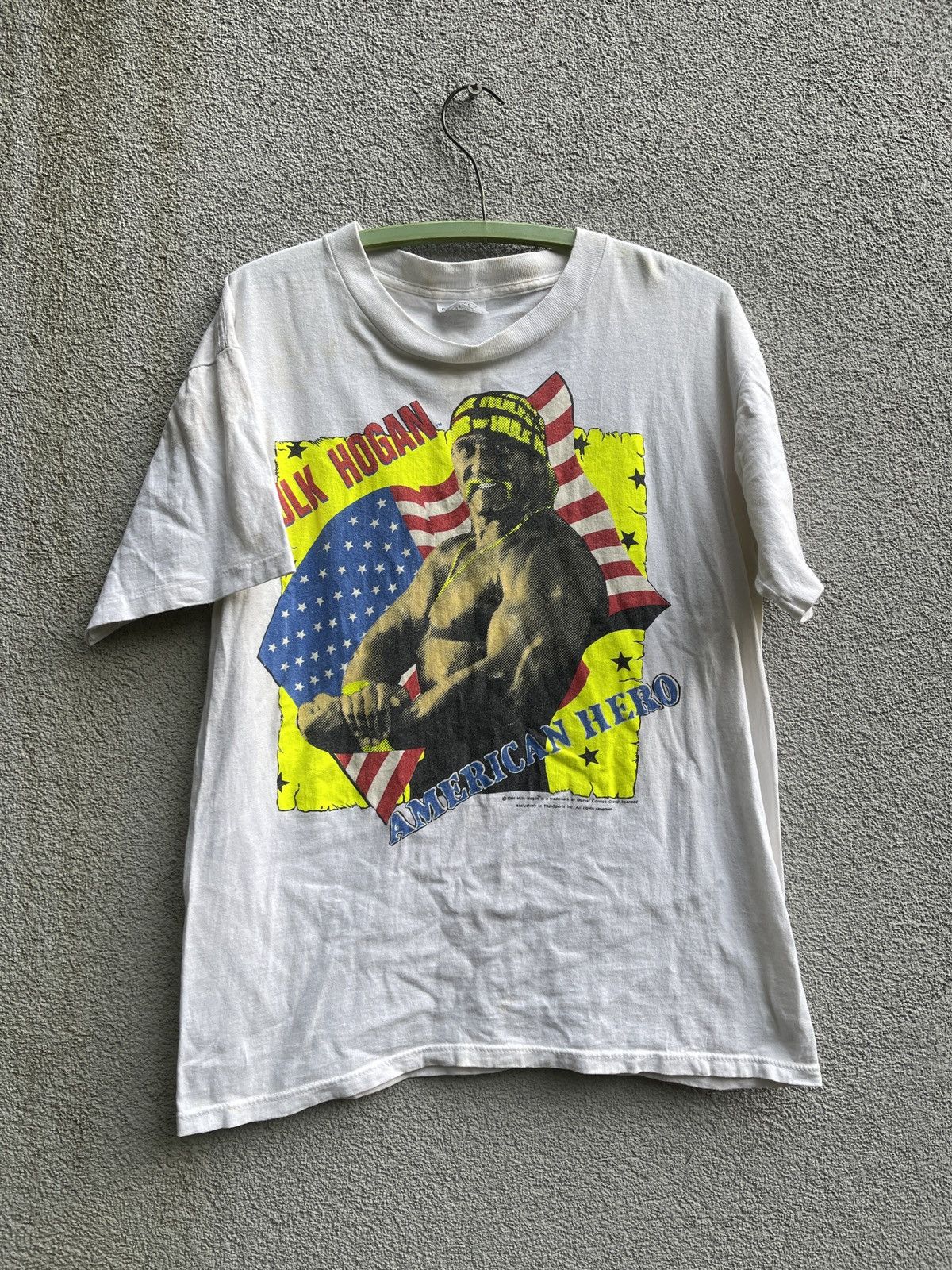 Vintage VINTAGE 90s WWF HULK HOGAN AMERICAN HERO TEE SHIRT | Grailed
