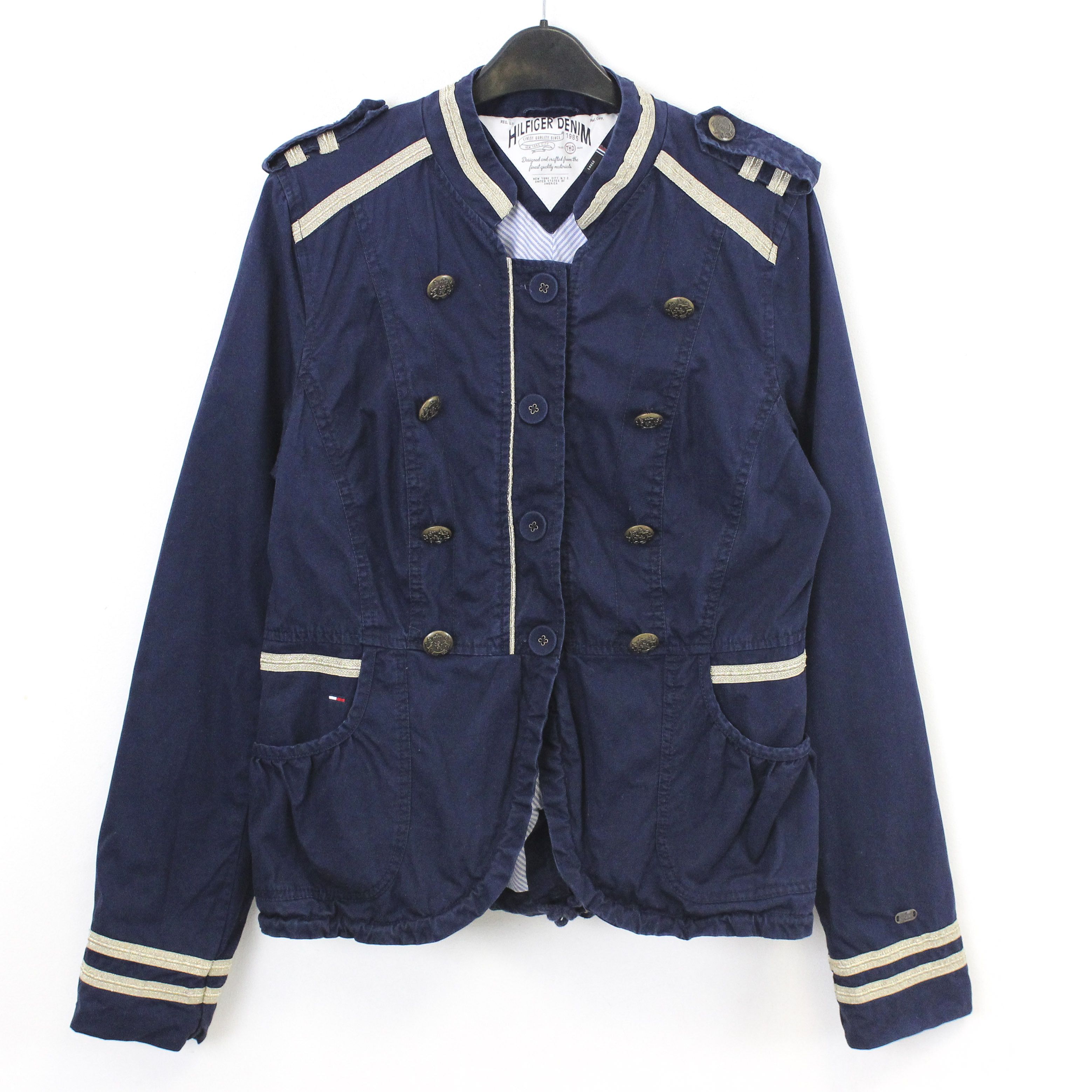 Tommy Hilfiger Sailor Captain Jacket Triple Breasted Button Up Coat Top ...