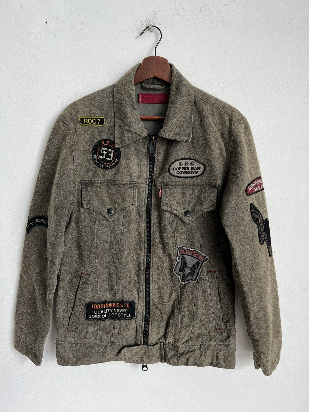 Vintage Levis Multi patches Denim Jacket | Grailed