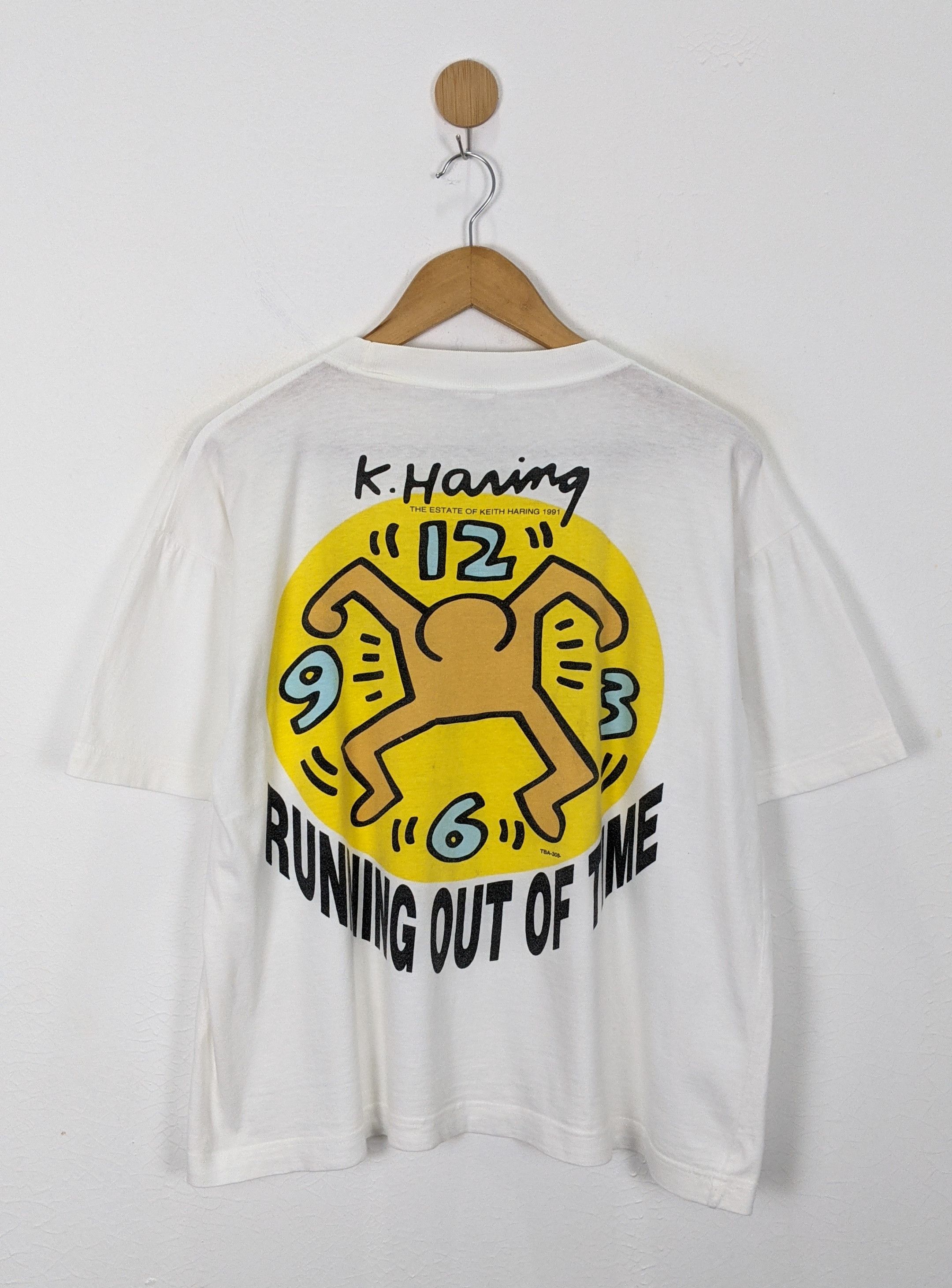 Keith Haring Vintage Keith Haring Running Out Of Time shirt | Grailed