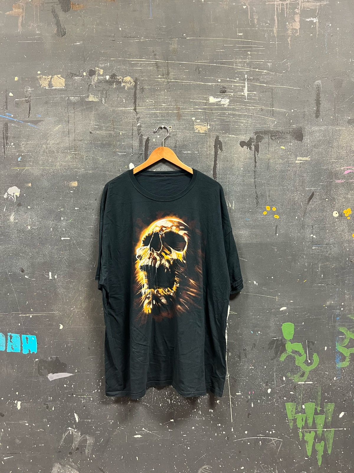 Vintage Vintage Y2K skull fire graphic shirt | Grailed