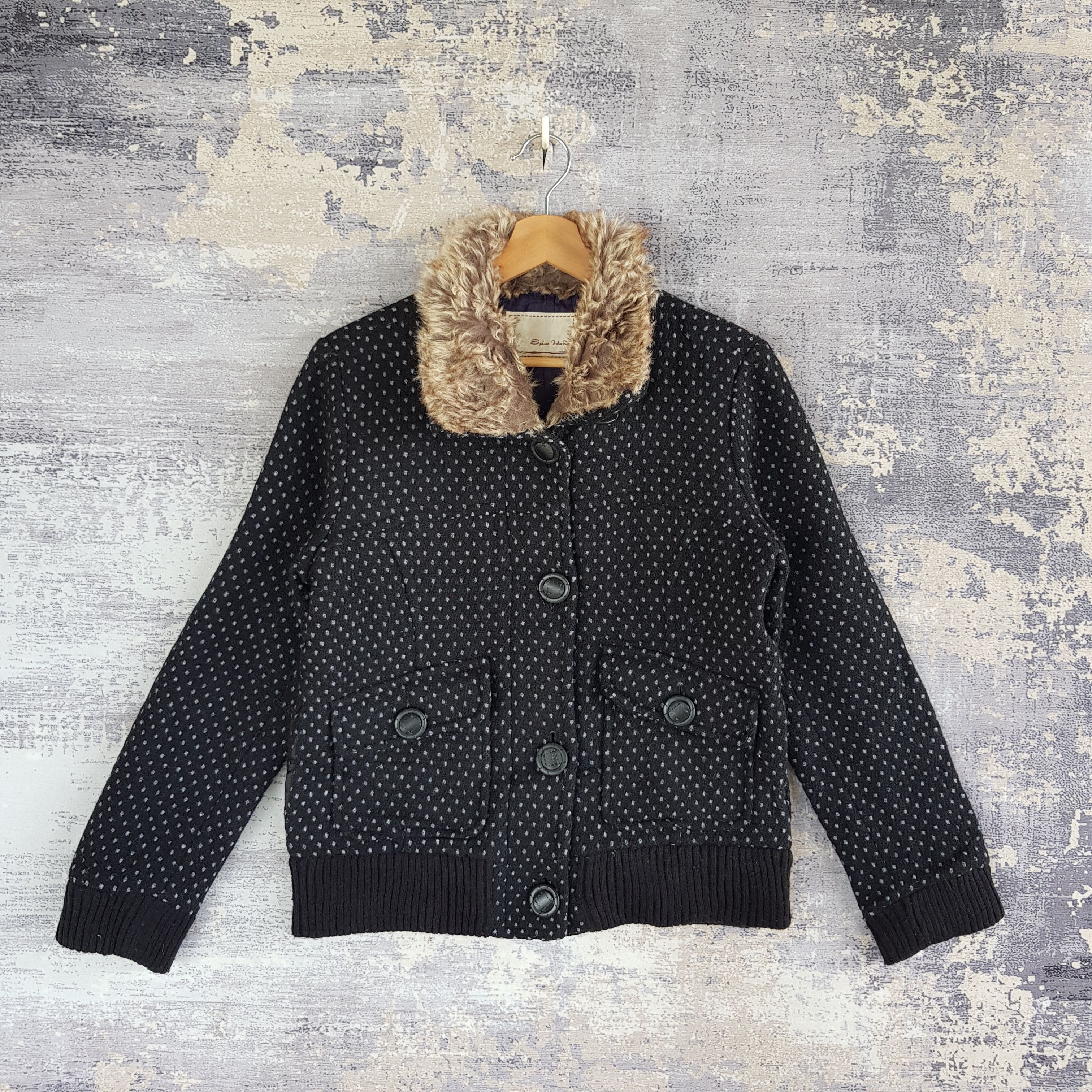 If Six Was Nine × Japanese Brand × Vintage Spice Island Varsity Jacket Sherling Polka Dot Wool ...