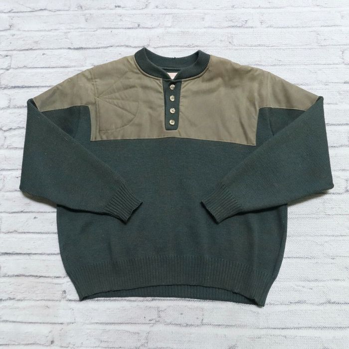 Filson Vintage Filson Henley Guide Sweater 711 Size XL Green Wool | Grailed