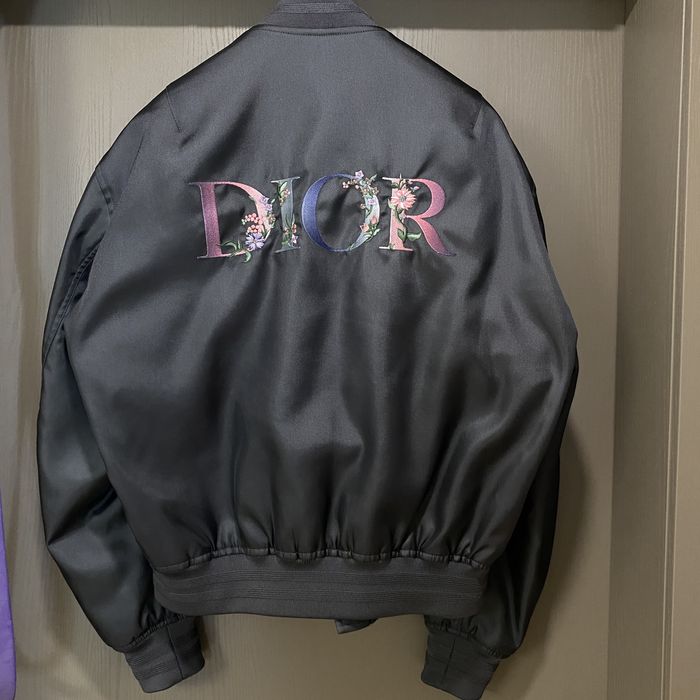 Dior Dior Flower Embroidered Bomber Jacket | Grailed