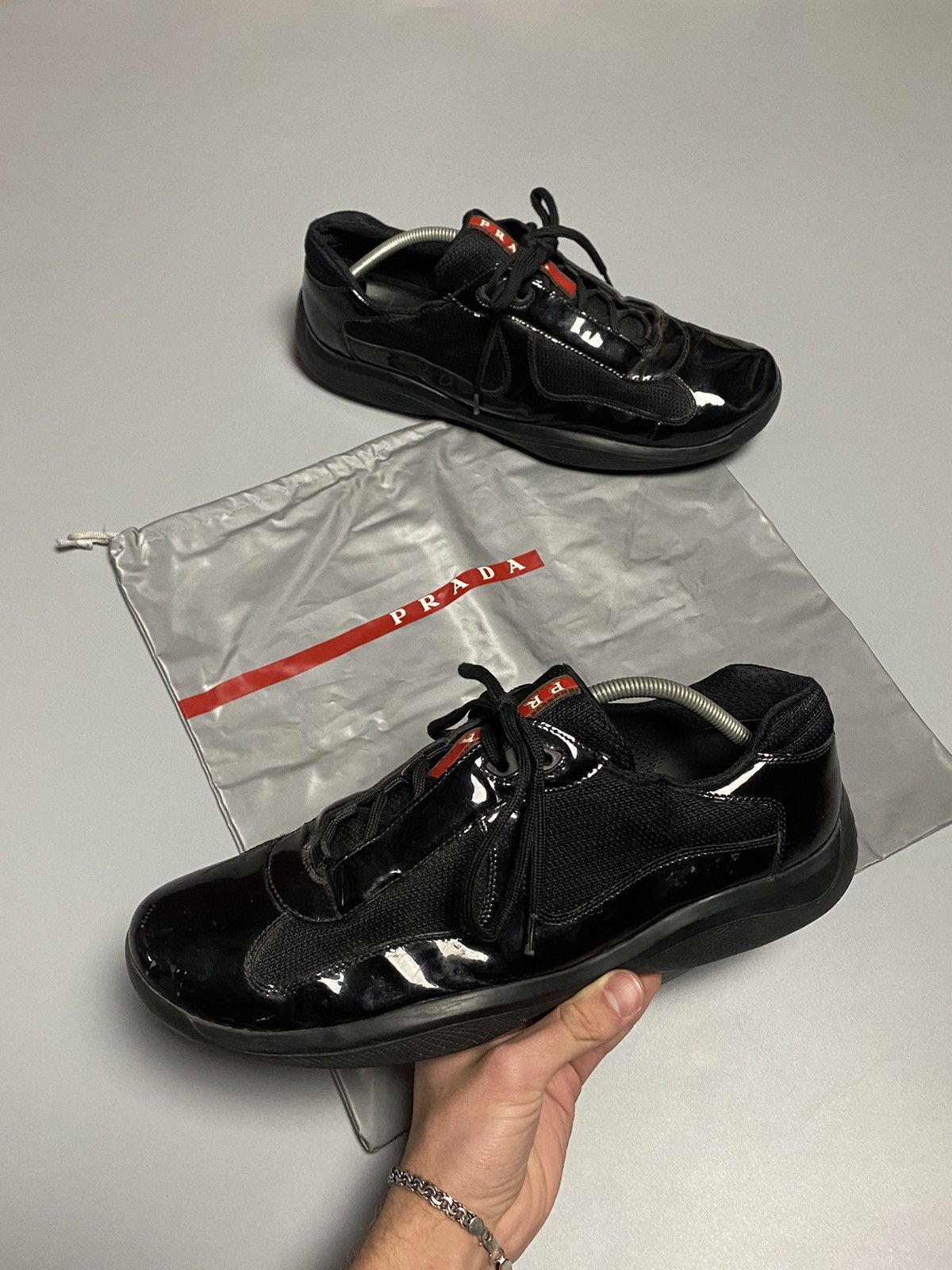 Prada Prada Americas cup vintage red tab patent shoes | Grailed