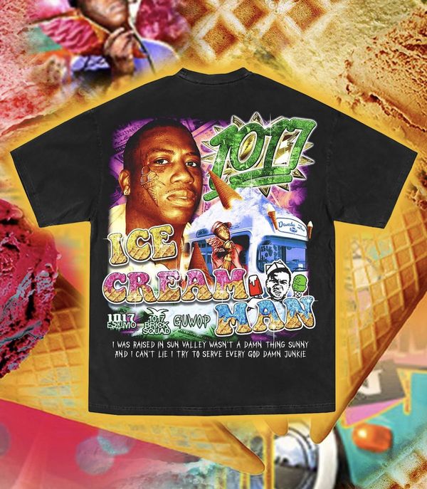 Streetwear GUCCI MANE ICE CREAM MAN “DBRUZE RAP TEES” (XXL) | Grailed