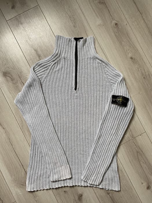 Stone Island Vintage Stone Island Knit Sweater 1/4 Zip Lampo | Grailed