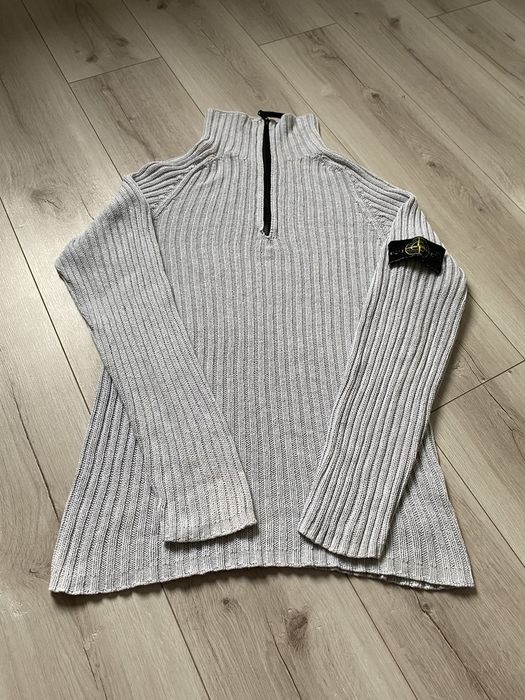 Stone Island Vintage Stone Island Knit Sweater 1/4 Zip Lampo | Grailed