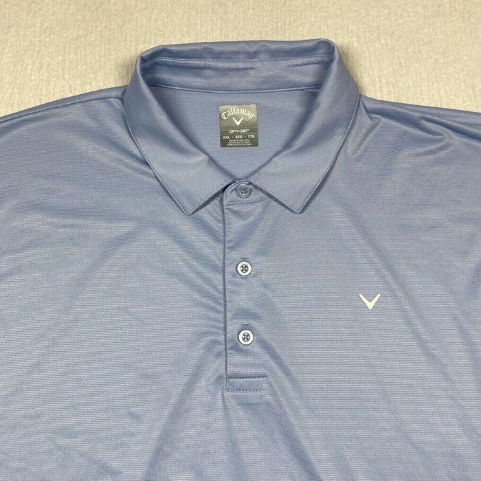 Vintage Callaway Opti Dry Mens XXL Blue Striped Short Sleeve Polo Shirt ... Vintage Callaway Opti Dry Mens XXL Blue Striped Short Sleeve Polo Shirt ...