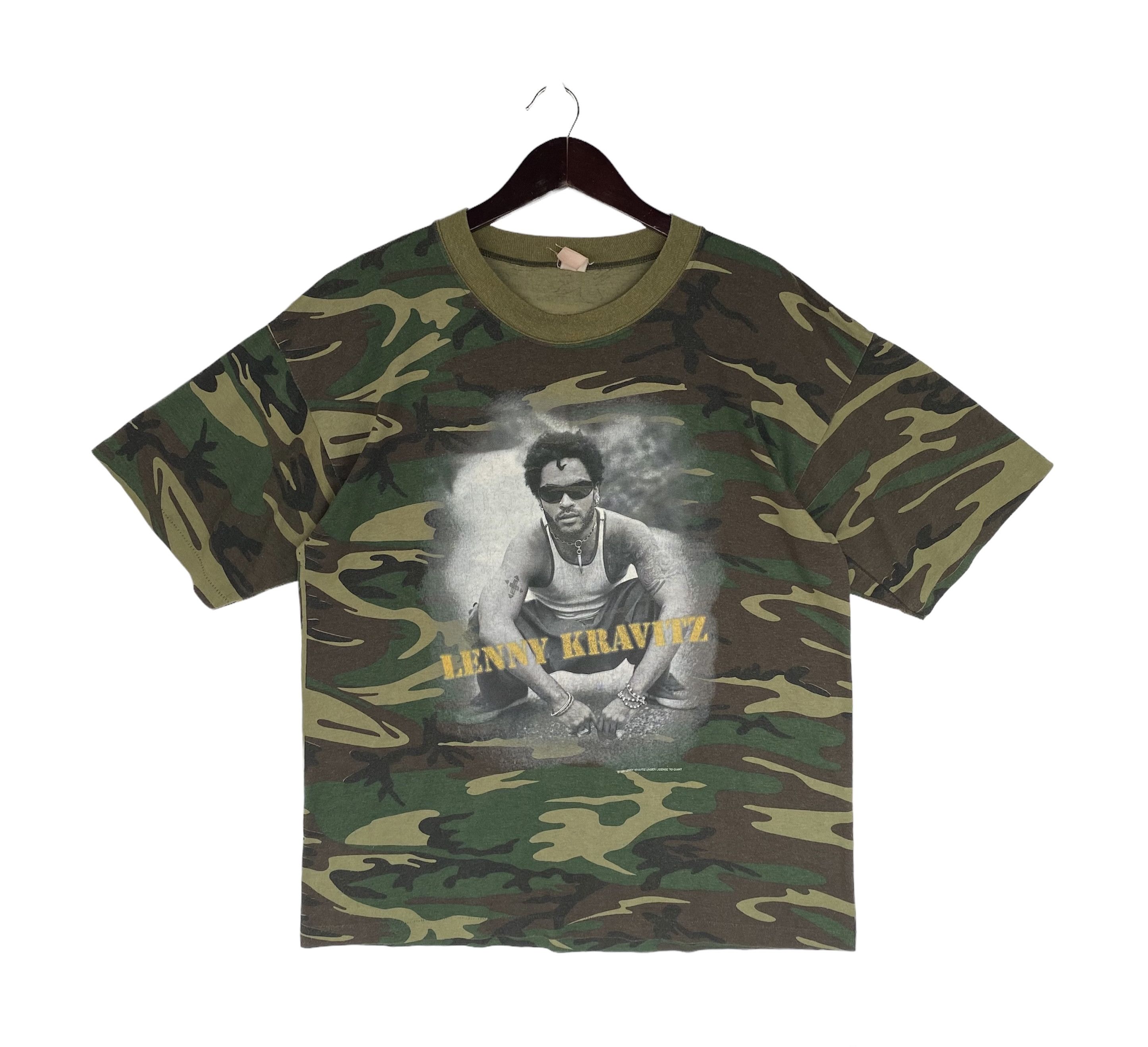 Band Tees × Rock T Shirt × Vintage 💥VINTAGE 1998 LENNY KRAVITZ Camo ...
