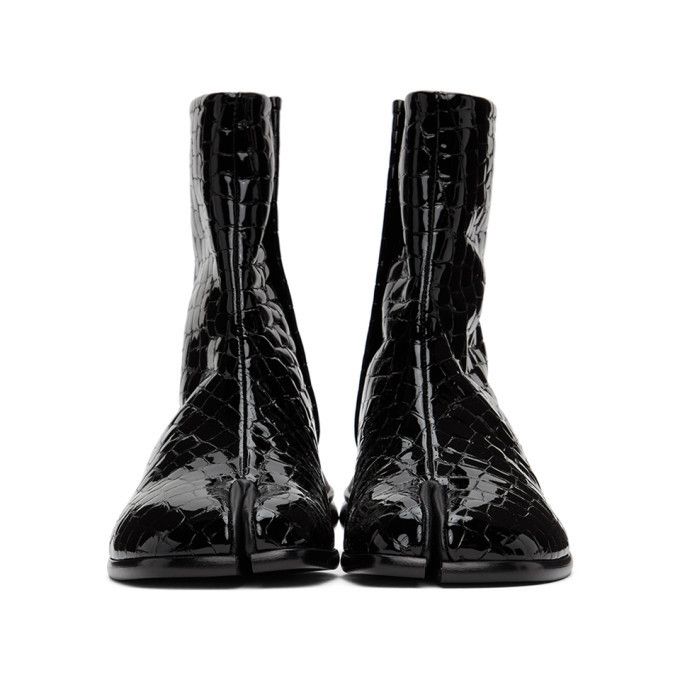 Maison Margiela Black Croc Airbag Tabi Boots | Grailed