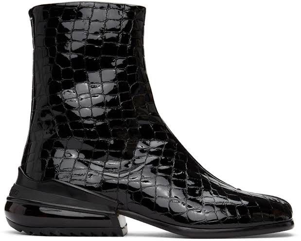 Maison Margiela Black Croc Airbag Tabi Boots | Grailed