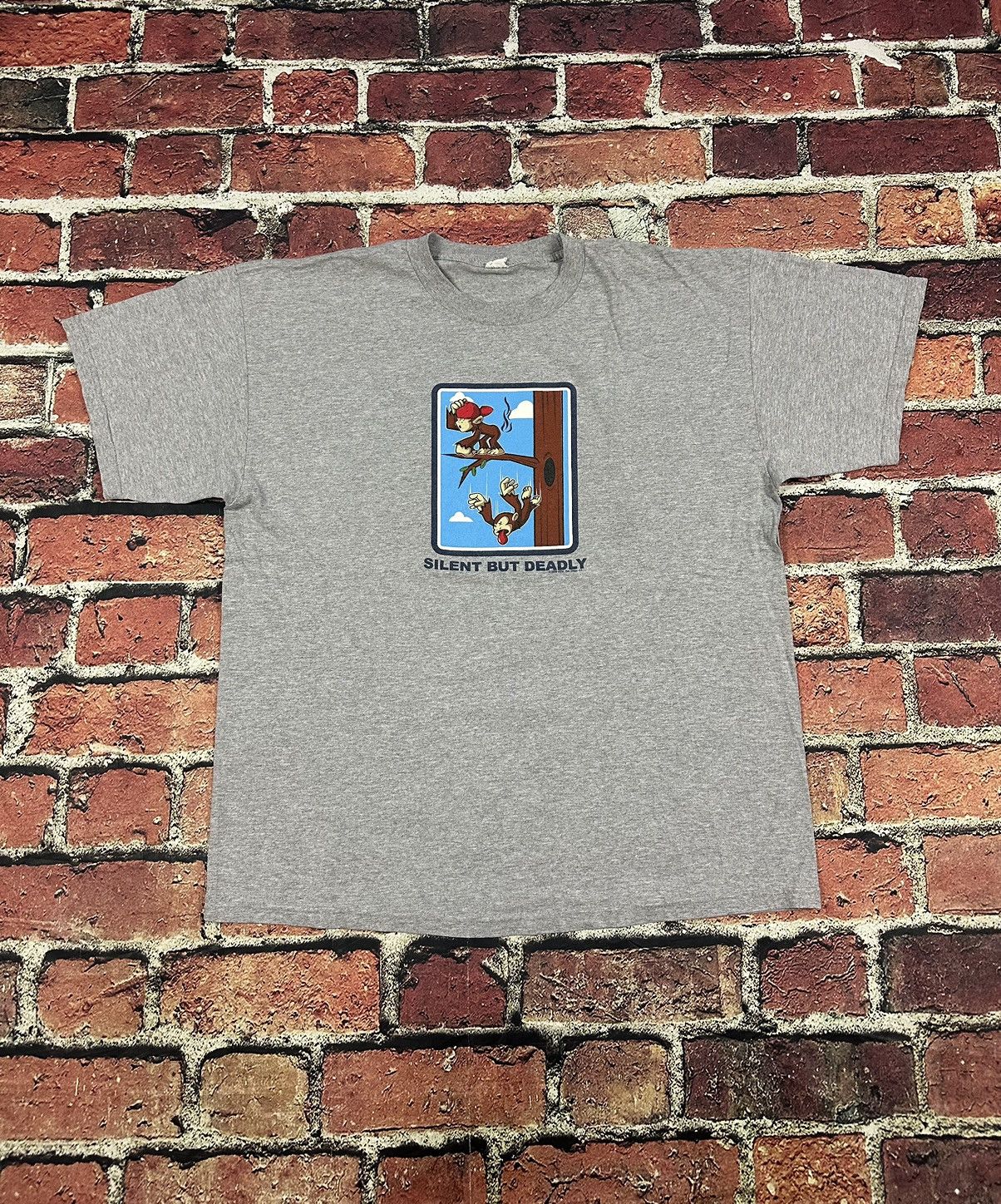 ODM × Vintage Y2K Vintage Silent But Deadly Monkey Graphic T Shirt ...