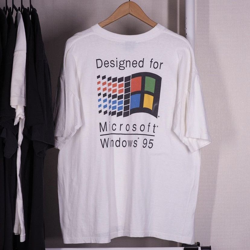 Microsoft × Streetwear × Vintage Vtg 90s Microsoft Windows 95 Shirt ...