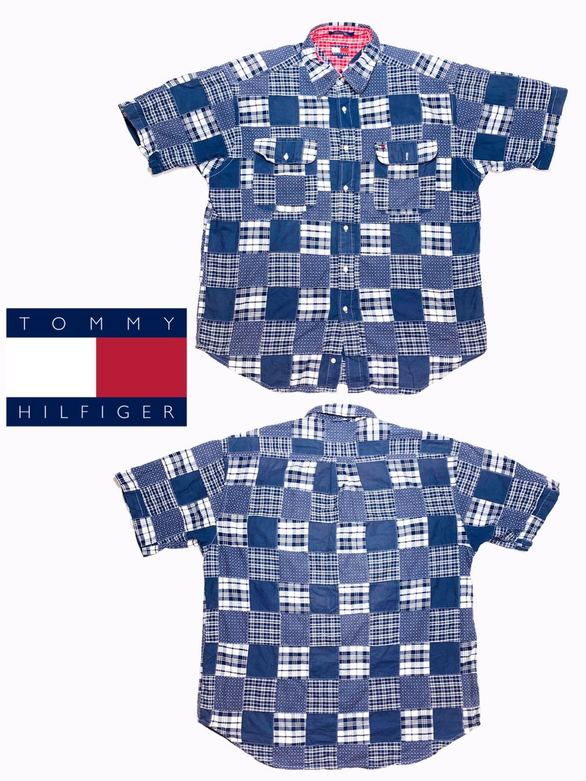 Designer × Tommy Hilfiger × Tommy Jeans Tommy Hilfiger Patchwork button ...