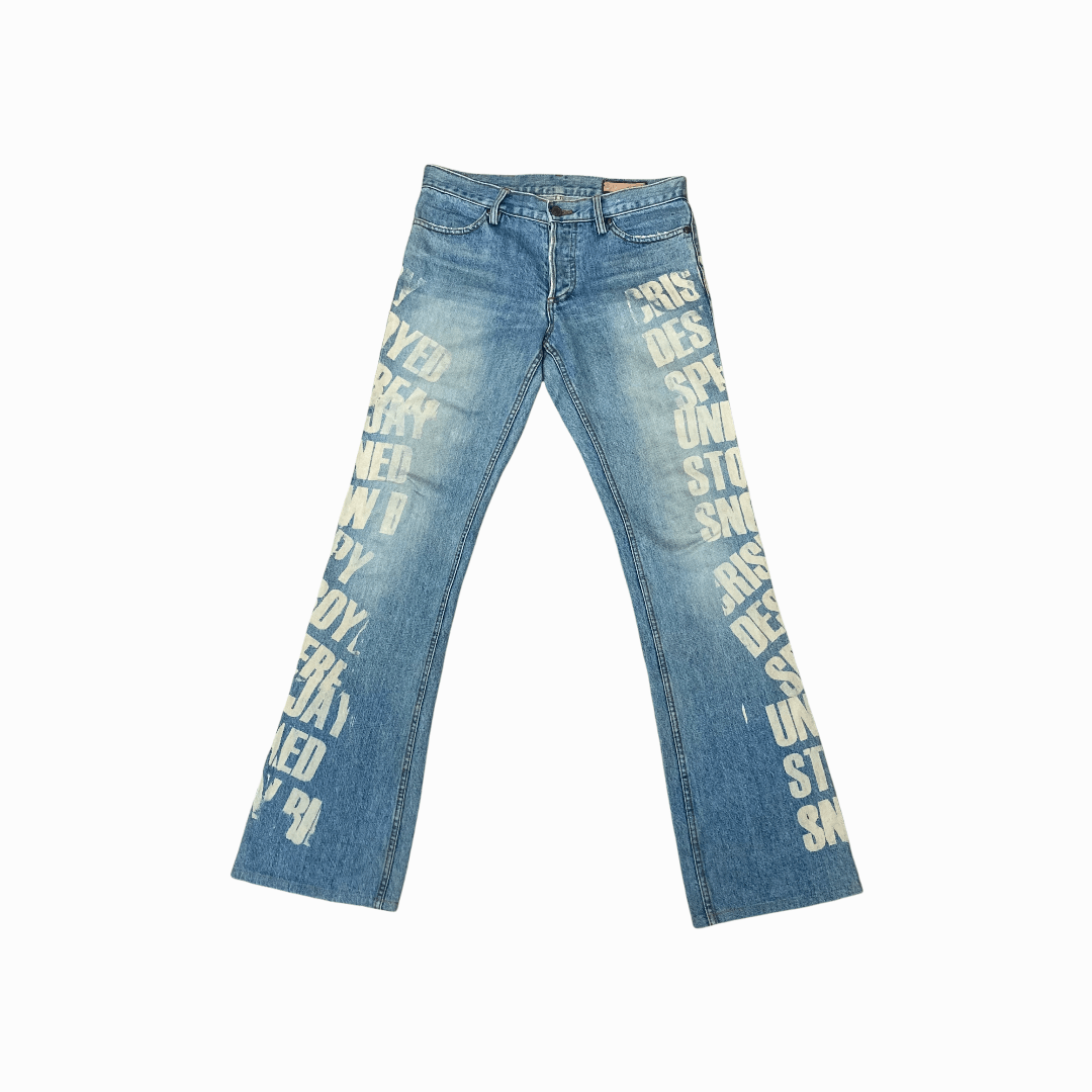 Shellac shellac flared washed denim | Grailed