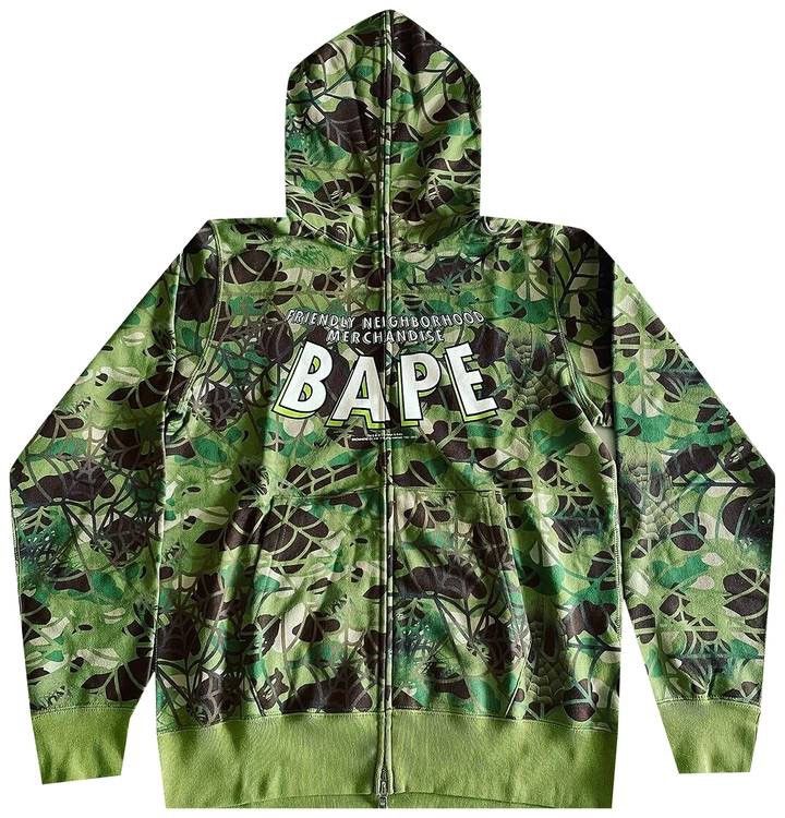 Bape × Marvel Comics Bape Spider-Man Camo Full Zip Hoodie | Grailed