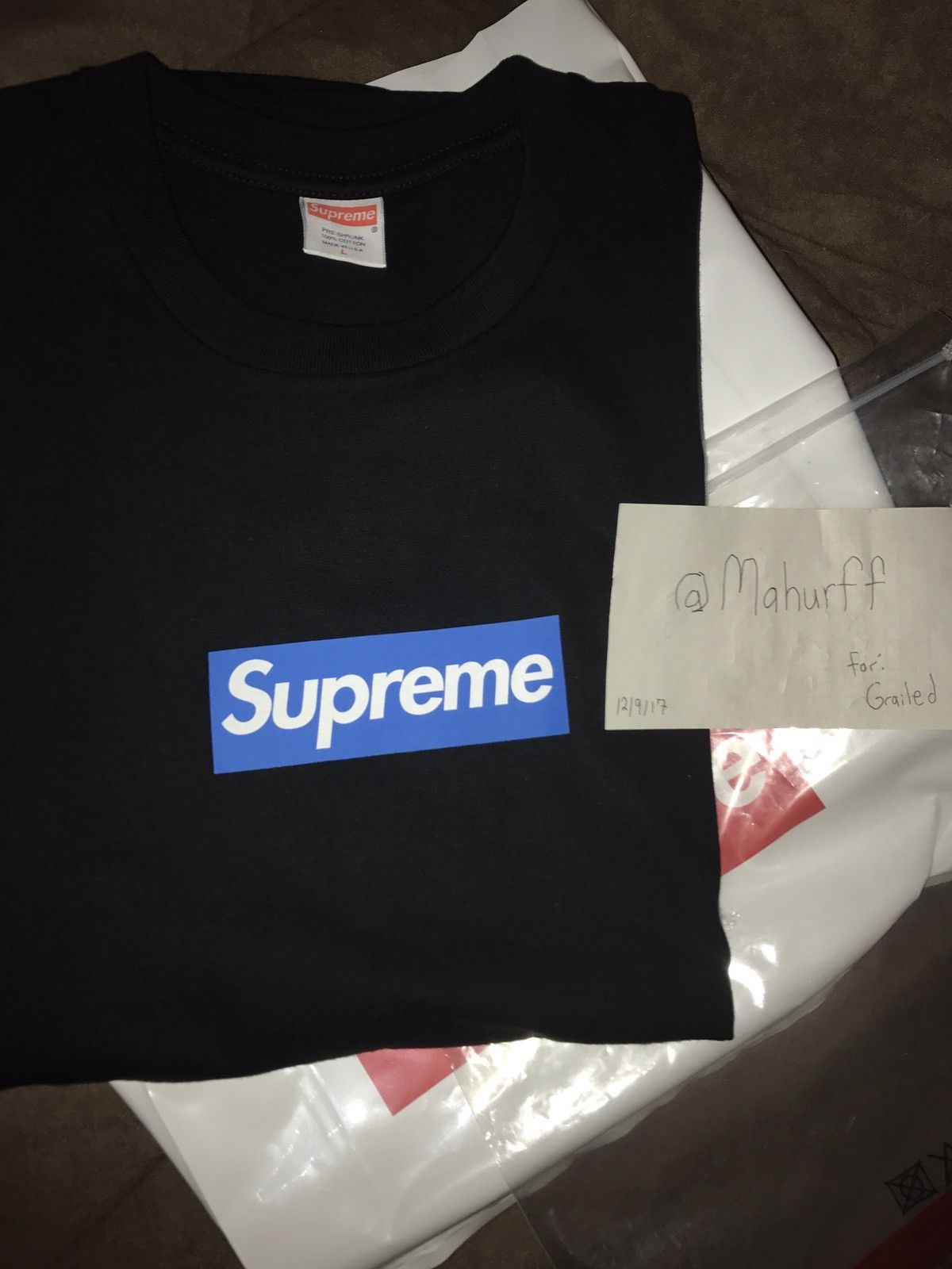 Supreme 2005 Supreme Blue On Black Box Logo | Grailed