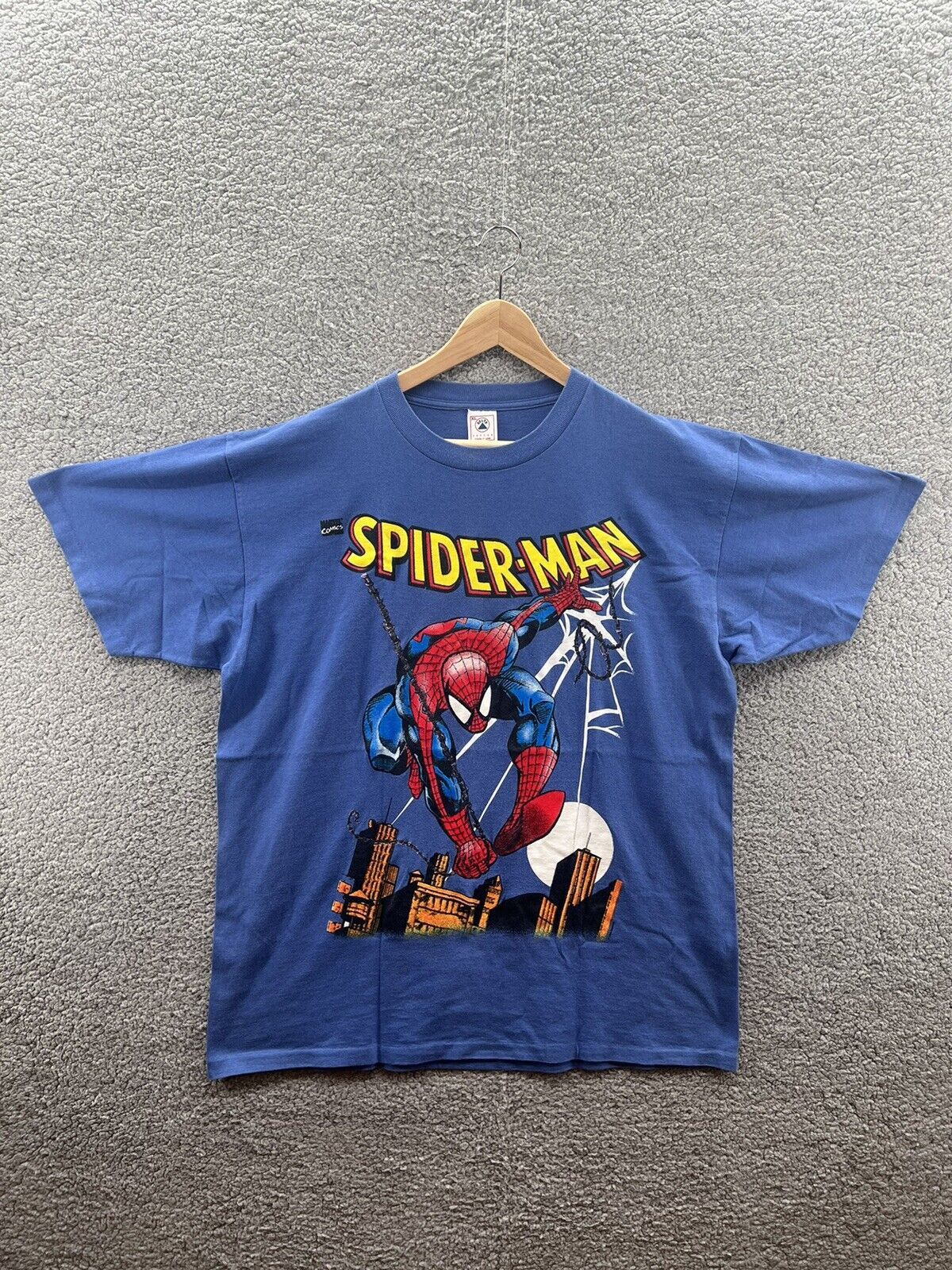 Delta Delta Vintage Marvel Comics 1994 Spiderman Blue Single Stitc ...