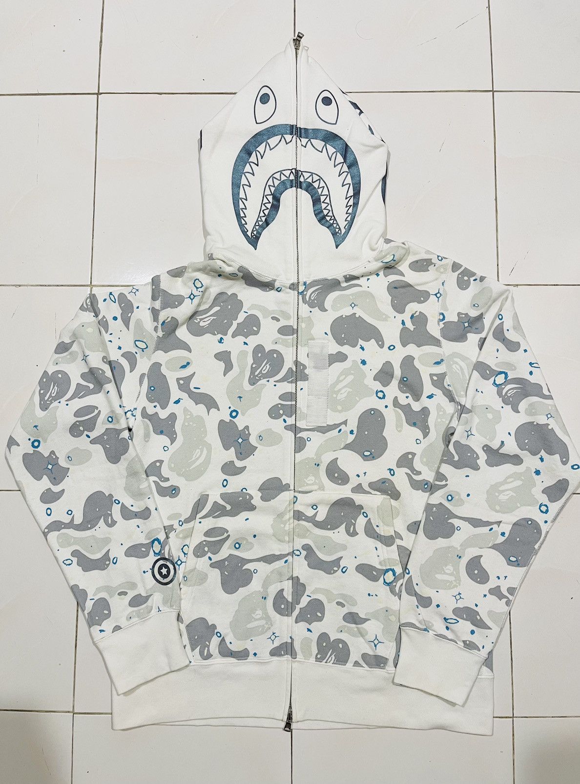 Bape Bape Glow In The Dark Space Camo Full Zip Hoodie | Grailed