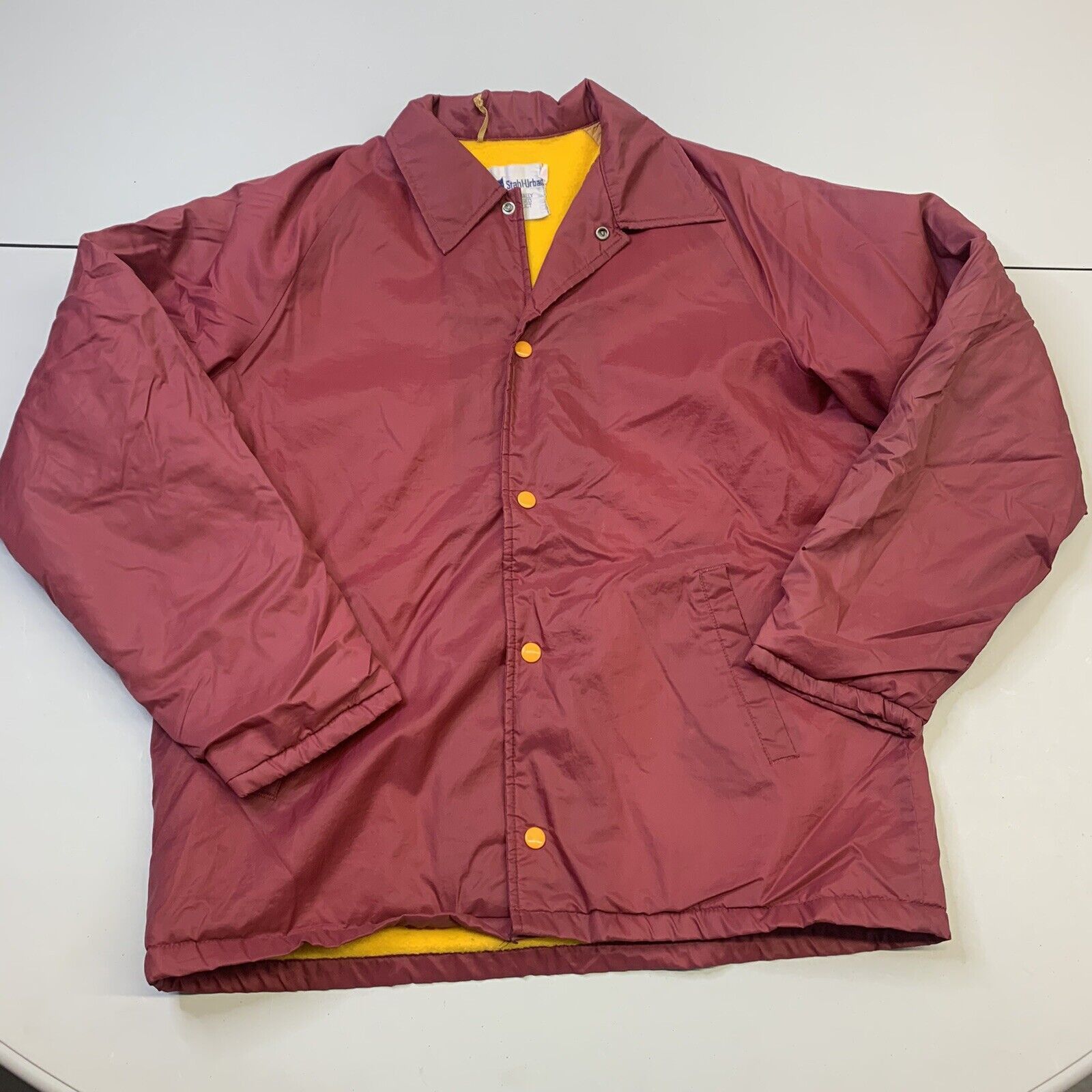 NFL Vintage 80s Blank Plain NFL Coach Varsity Jacket Red Yellow Stahl ...