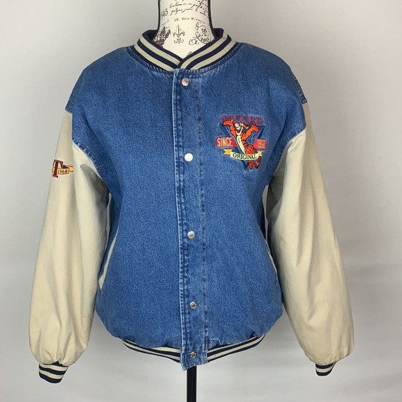 Vintage Vintage Disney Store Tigger Varsity denim jacket | Grailed
