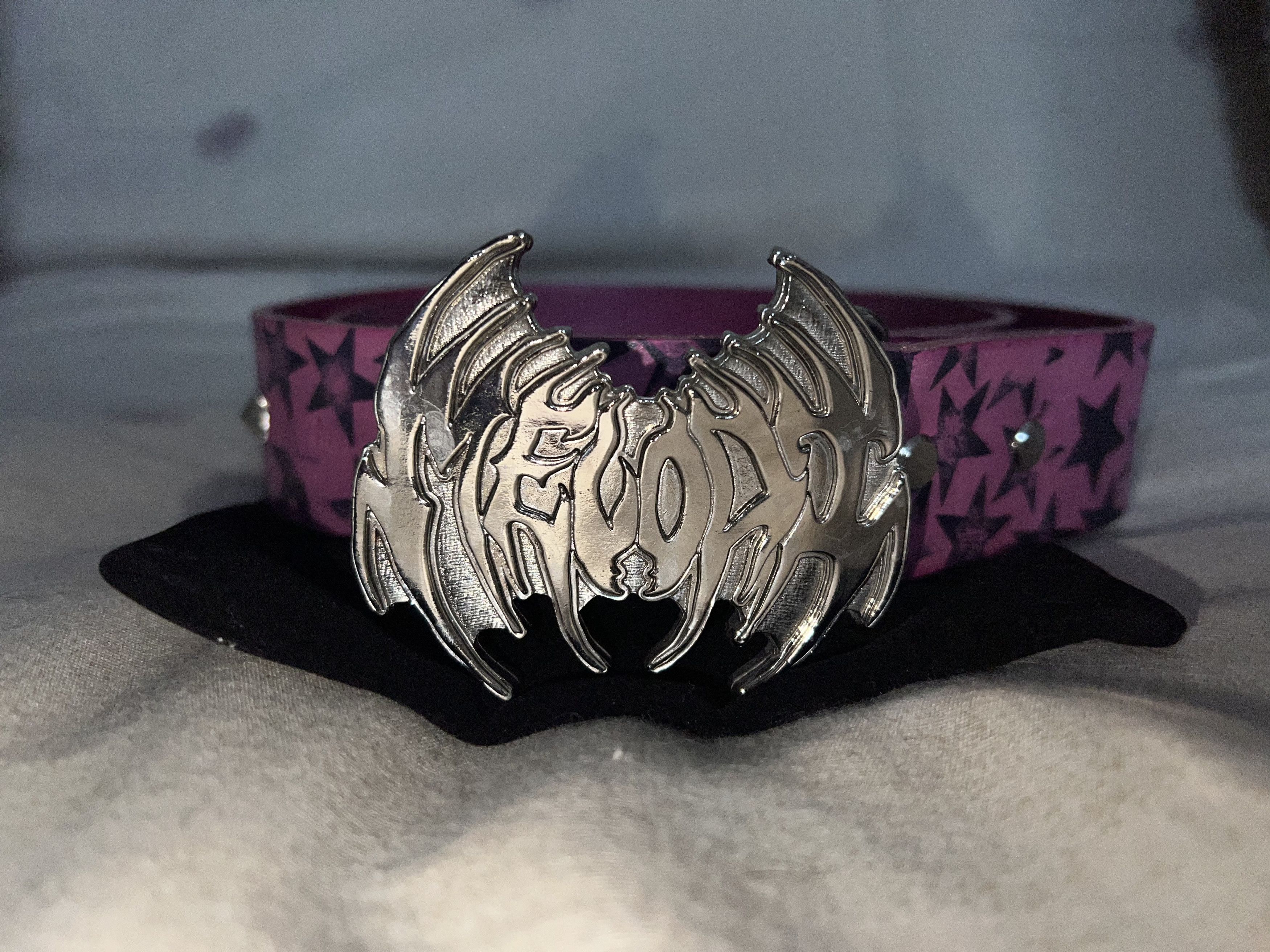 Streetwear EC Melodi studded Widowmaker belt (pink stars) | Grailed