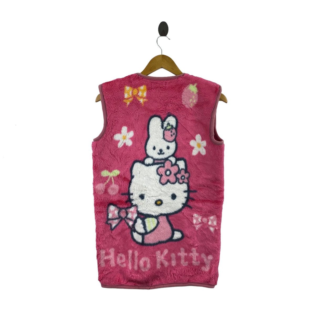 Vintage HELLO KITTY Cartoon Animation Pink Vest Long Fleece Wear | Grailed