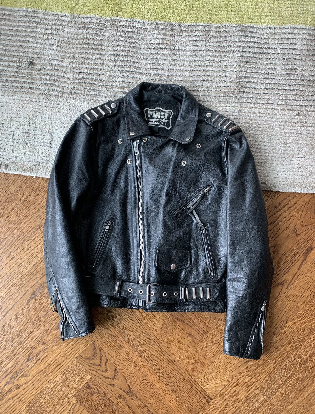 Vintage 90s Vintage Black Leather Perfecto Jacket Moto Schott Heavy ...